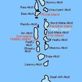 Malediven Atolle und Malediven Inseln